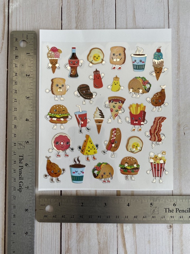Food Stickers For Foodies Cheese Doughnut Pizza Burger Taco Ice Cream ...