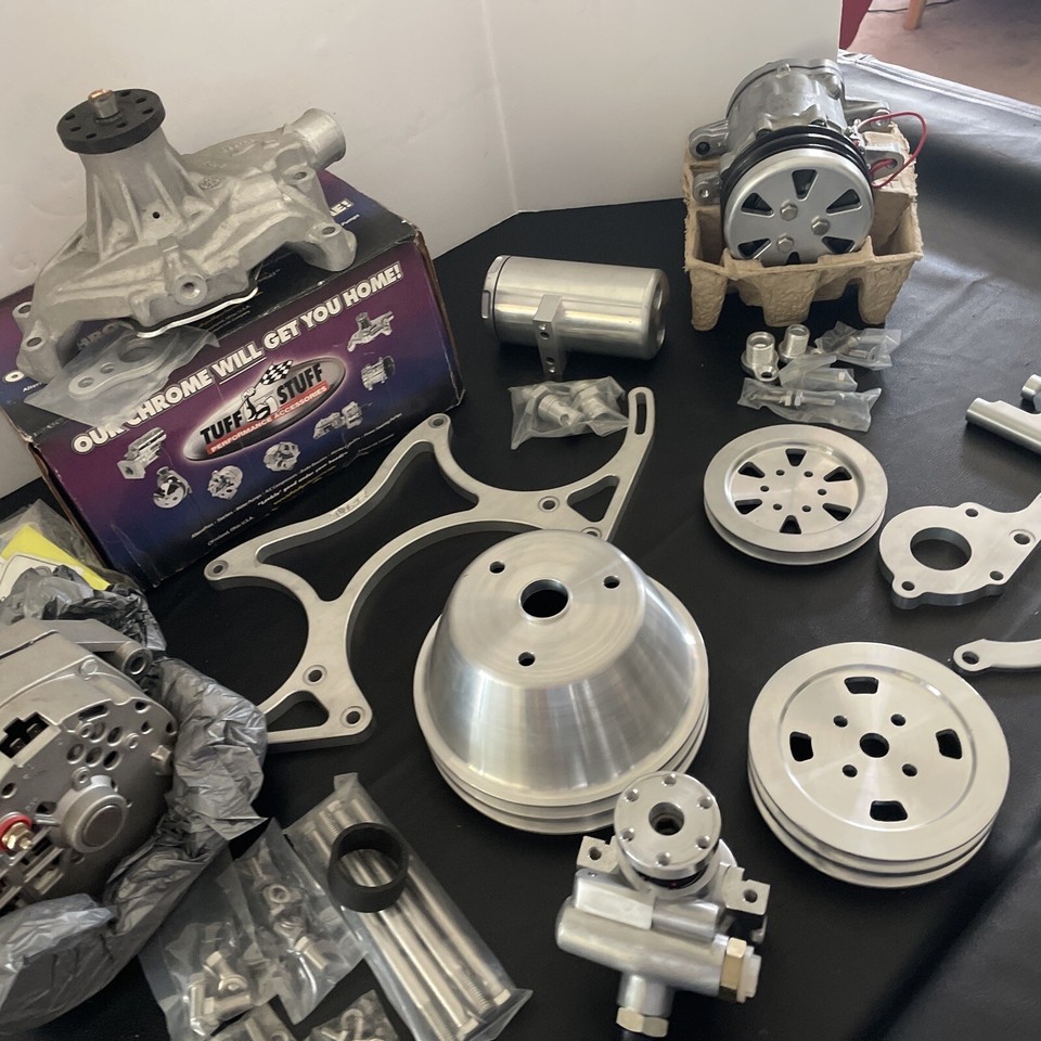 VIPS - SBC Serpentine Turbotrac System - SB Chevy Billet KIT w/ AC and ...