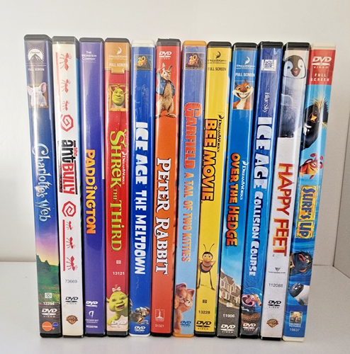 12 Children's/Family Movie DVDs Animated Dreamworks, Warner Bros. Rated ...