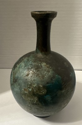 ANTIQUE ASIAN Japanese turquoise blue green patina VASE | eBay