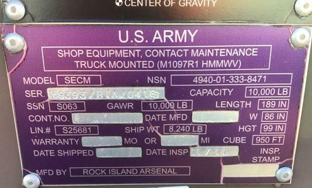 Rock Island Arsenal SECM Contact Maintenance Shelter and M1102 Trailer ...