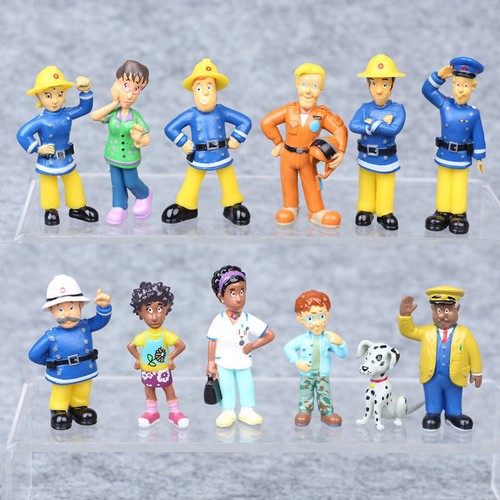 12 x Fireman Sam Action Figures TV Cartoon Doll Set Kids Baby Boy Girl ...