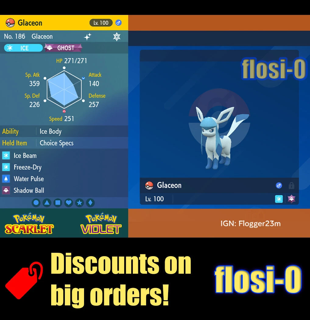 Shiny Glaceon Vs Normal Glaceon