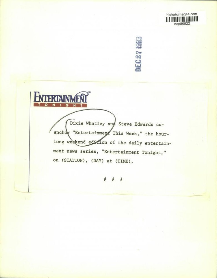 1983 Press Photo Dixie Whatley and Steve Edwards on "Entertainment This ...