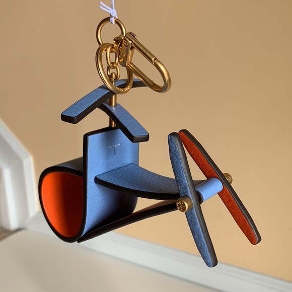 TORY BURCH Origami Helicopter Key Ring In Brilliant Orange Retail:$129 ...