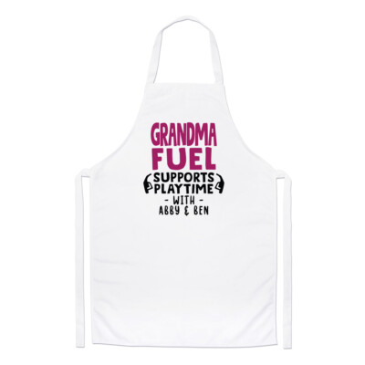 Personalised Grandma Fuel Supports Playtime Chefs Apron Mothers Day ...