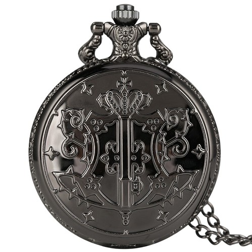 Vintage Kuroshitsuji Black Butler Sebastian Anime Pocket Watch Necklace ...
