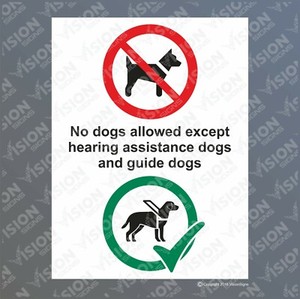 NO DOGS ALLOWED EXCEPT GUIDE DOGS Sticker Sign Decal Plastic Metal A6 ...