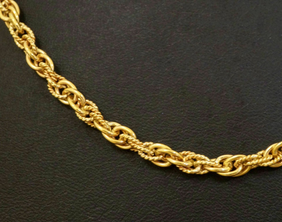 22 AUTHENTIC YELLOW GOLD FANCY MULTI LINK CHAIN UNIQUE DESIGN CHAIN ...