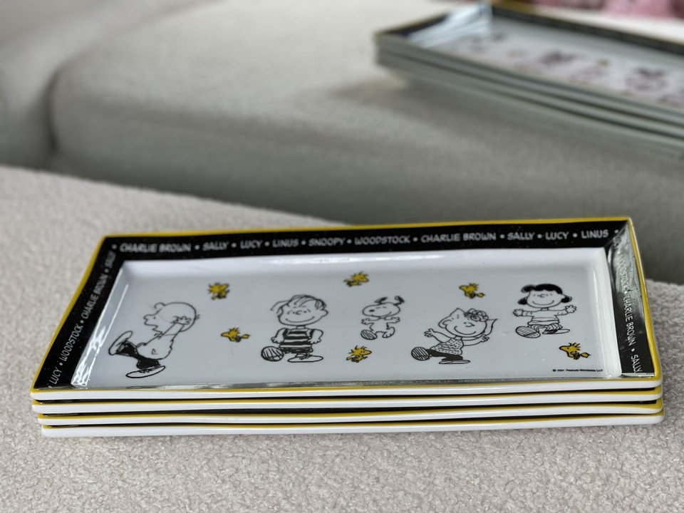 Peanuts Gang Snoopy Charlie Brown Rectangular Ceramic Sandwich Tray ...