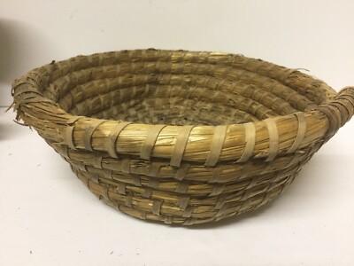 Early Primitive Rye Straw Basket ~ PR522 | eBay