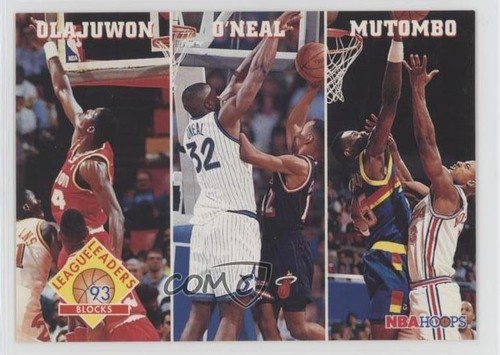 1993-94 NBA Hoops Hakeem Olajuwon Shaquille O'Neal Dikembe Mutombo #290 ...