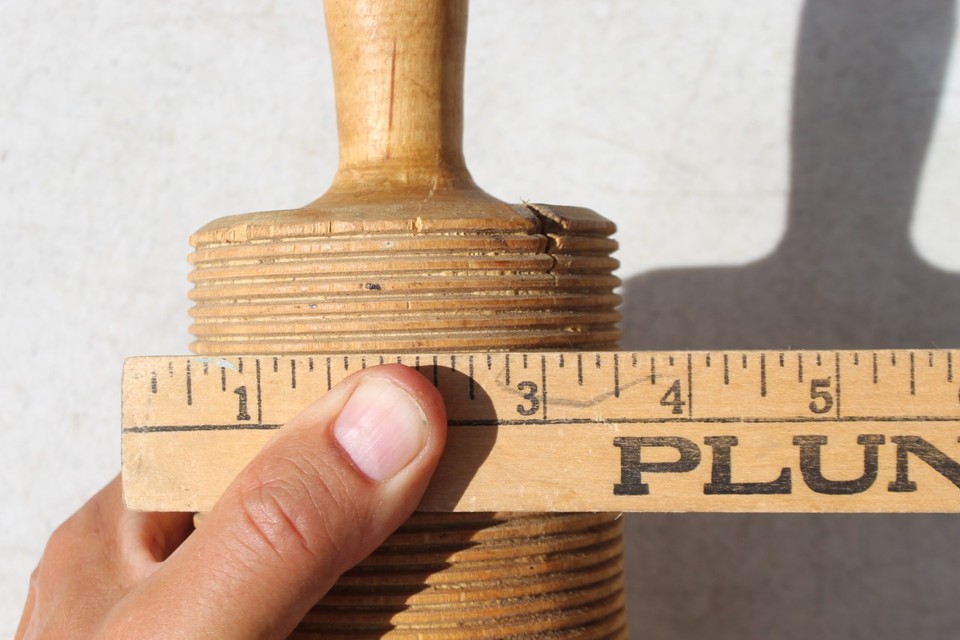 VTG Wooden Rolling Pin Scandinavian Lefse Flat Bread Corrugated Grooved ...