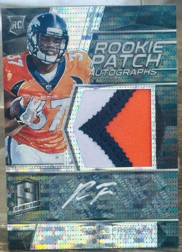 2018 Panini Spectra Royce Freeman Rookie Patch Autographs Silver Pulsar ...