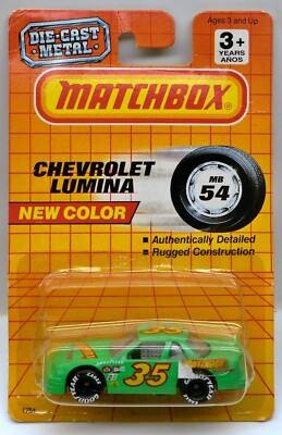 Matchbox 1990s Chevrolet Lumina Stock Car Green #35 Stocker Vintage MOC ...
