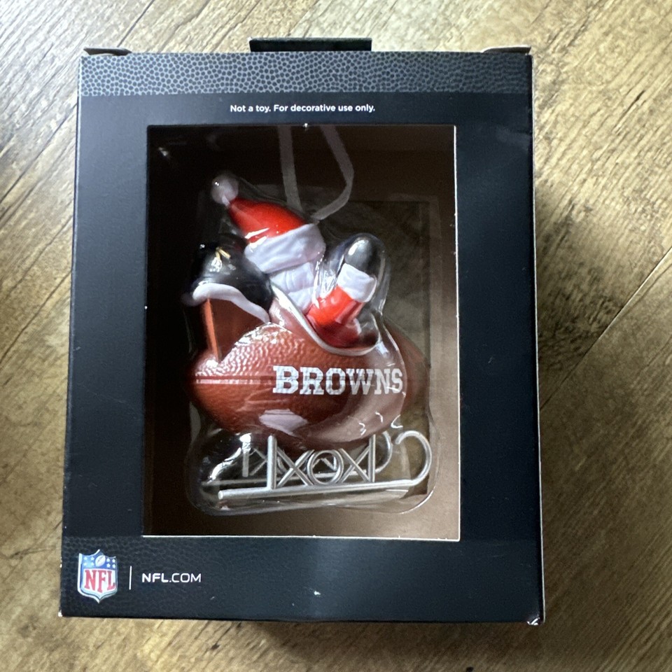 Hallmark 'Cleveland Browns' NFL Santa Football Sleigh Ornament New In ...