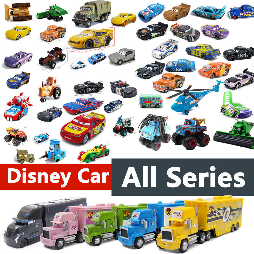 Disney Pixar Cars Lightning McQueen Mack Hauler Truck & Car Set Model ...