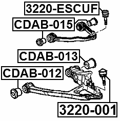 3220-001 Febest BALL JOINT FRONT LOWER ARM 15948968, 25997509, 25868823 ...