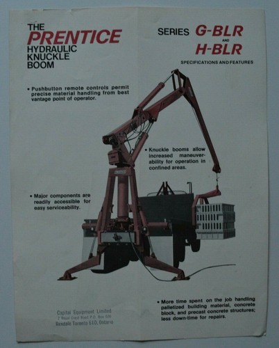 PRENTICE Hydraulic Knuckle Boom H G-BLR 1972 dealer sheet - English ...