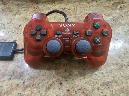 Sony PlayStation 2 PS2 Controller Clear Red transparent Tested ...