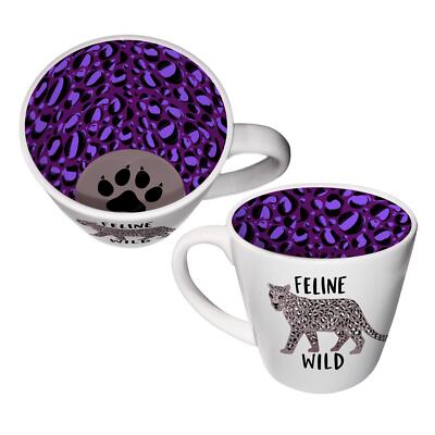 Novelty Mug Coffee Tea Funny Cup Feline Wild Bold Ceramic Animal Gift ...