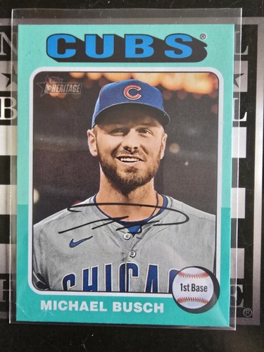 2024 Topps Heritage Michael Busch #537 Aqua Border Chicago Cubs | eBay