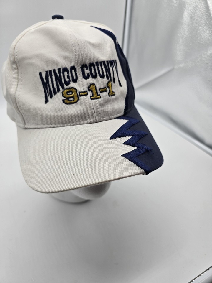 Mingo County Hat Cap Strap Back White Navy Embroidered 9-1-1 Emergency ...