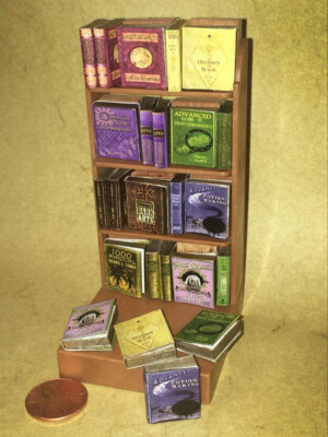 Tiny set 8 Hogwarts School books blank pages miniature wizard magic ...