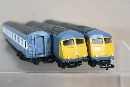TRIANG HORNBY R555 RE PAINTED BR BLUE PULLMAN DMU LOCOMOTIVE 3 CAR SET ...