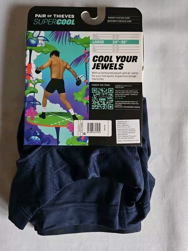 Pair of Thieves Men's SuperCool Boxer Briefs Stay Dry Tech 2pk Navy ...