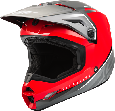 Fly Racing Kinetic Vision Helmet Red Grey MX Off Road FREE SHIP! | eBay