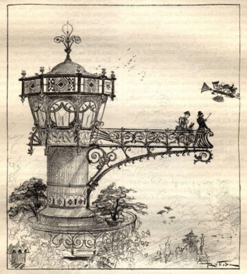 Hotel Landing Platform Albert Robida 1883 Fine Art Print – Retro ...