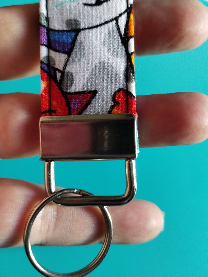 Cat Handmade Wristlet key chains, Colorful Cats keychain, Hands free ...