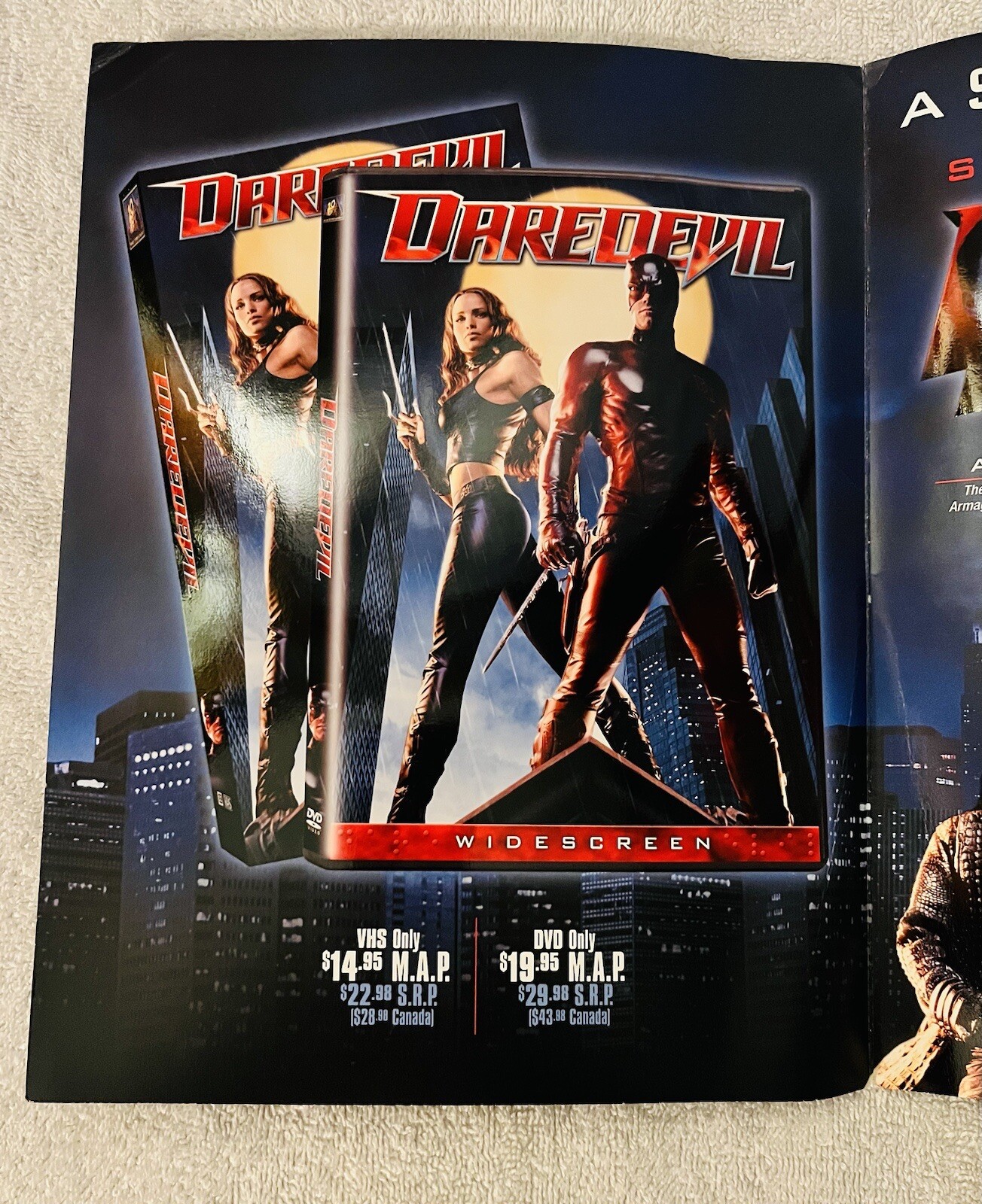 Video Store Promo Trifold Ad 2003 For DVD/VHS Daredevil Movie ...