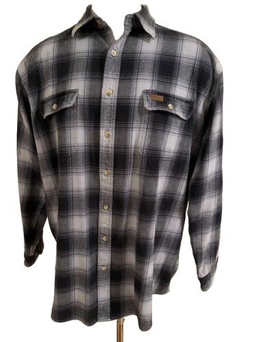 Carhartt Men Long Sleeve L/S Shirt 2XL TALL 2XLT Blue Plaid Flannel ...