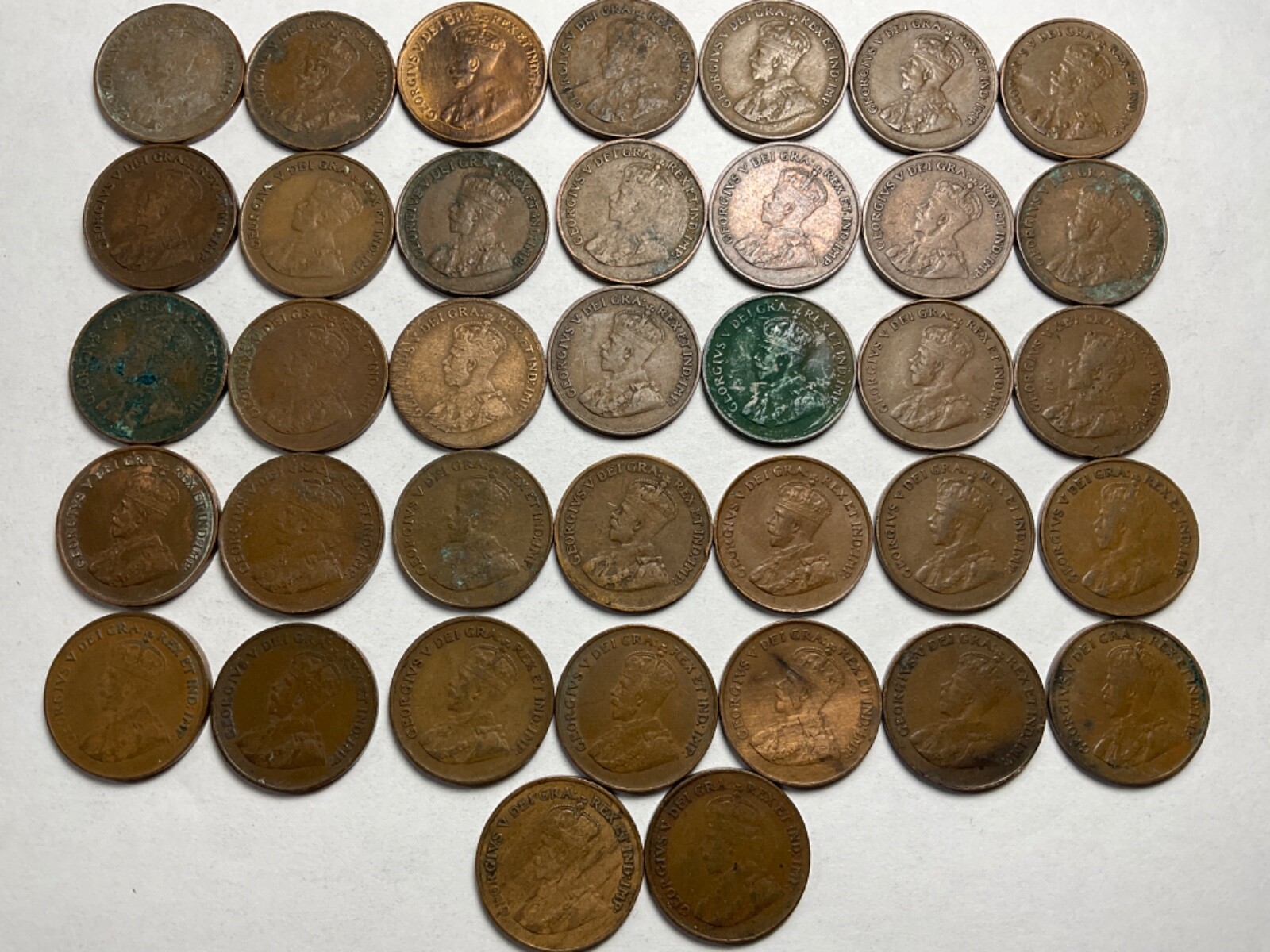 Lot of 37x George V 1920 Canada Small One Cent Canadian Coins | eBay