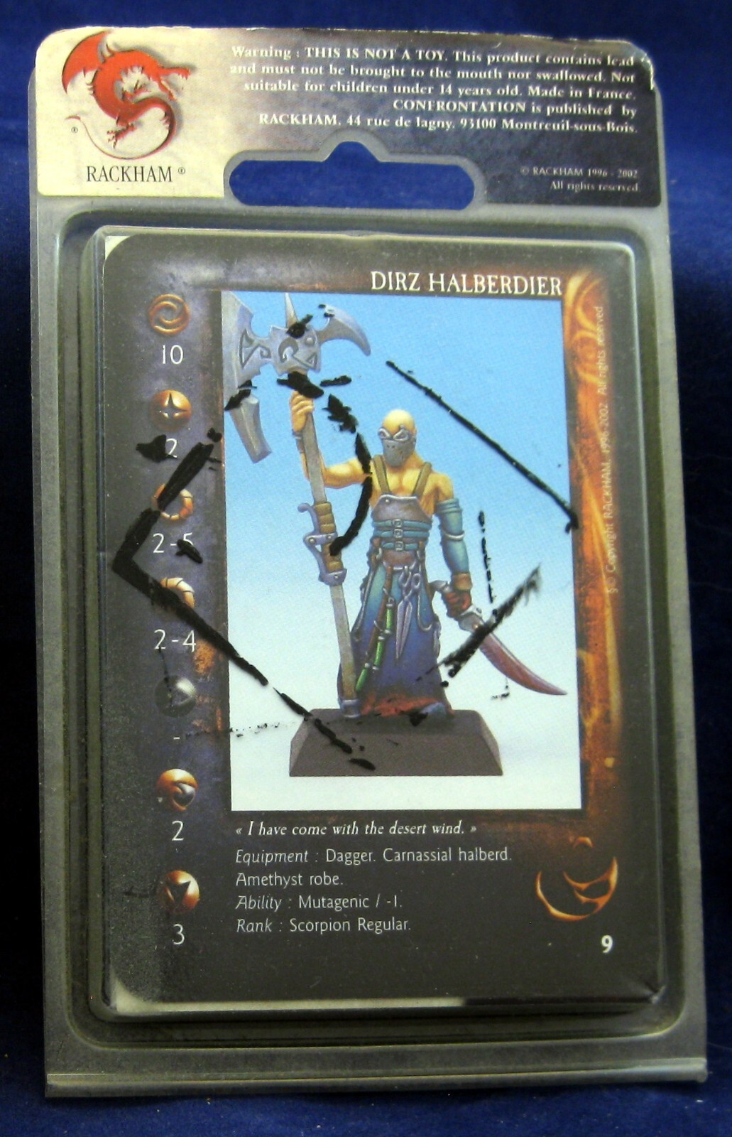 Confrontation Dirz Halberdier, Scorpion, OOP 28 mm Metal Rackham ...