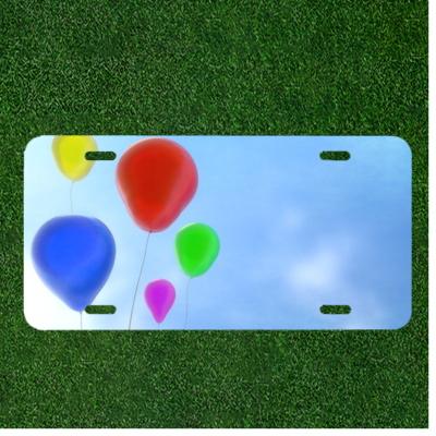 Custom Personalized License Plate Auto Tag With Colorful Balloons Add ...