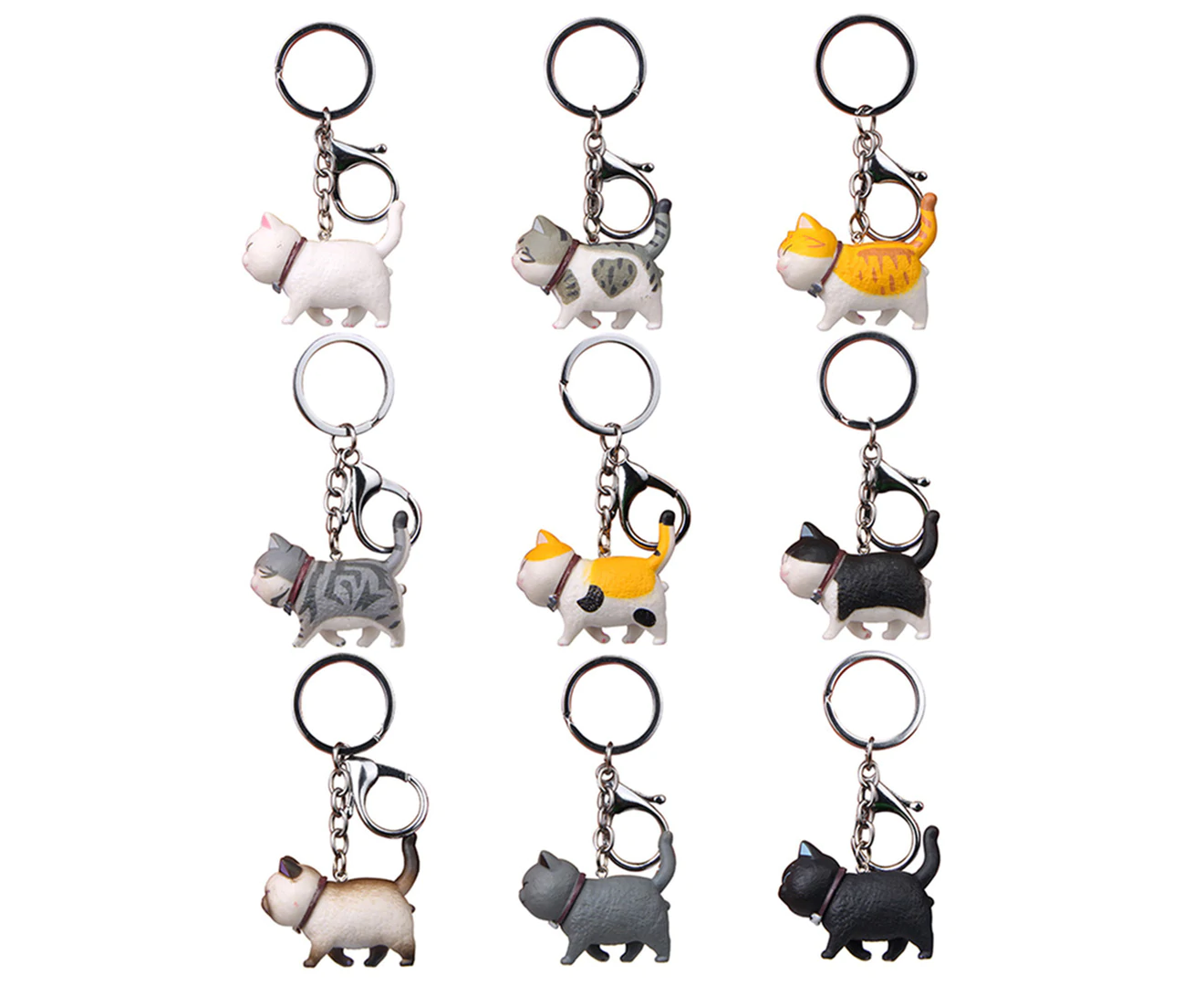 Mini Cute Cartoon Chubby Cat Model Hanging Toy Key Ring Keychain Bag ...