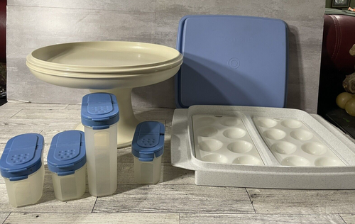 Lot Of 6 Tupperware - Spice Container Shakers, Deviled Egg Container ...