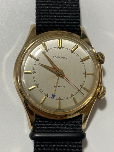 Vintage Concord alarm men watch 14K gold | eBay