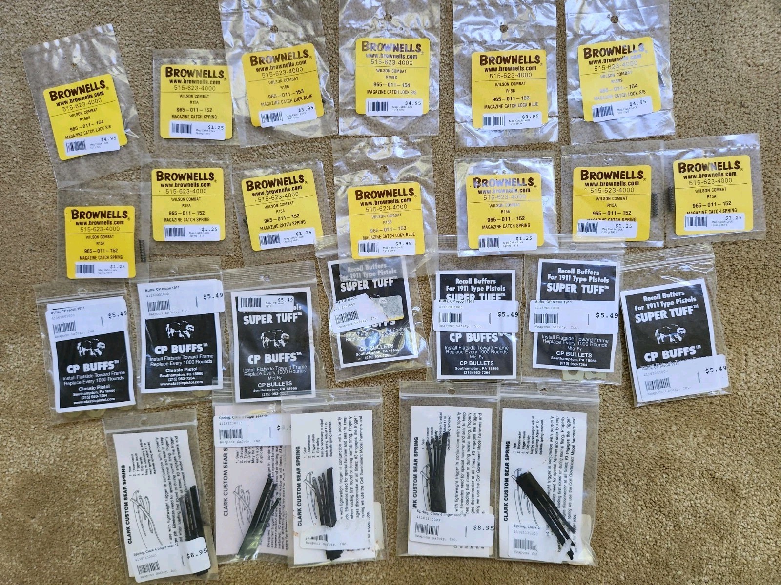 Gunsmithing Parts - 1911 Recoil Buffers, Mag Catch/Lock Springs, etc ...