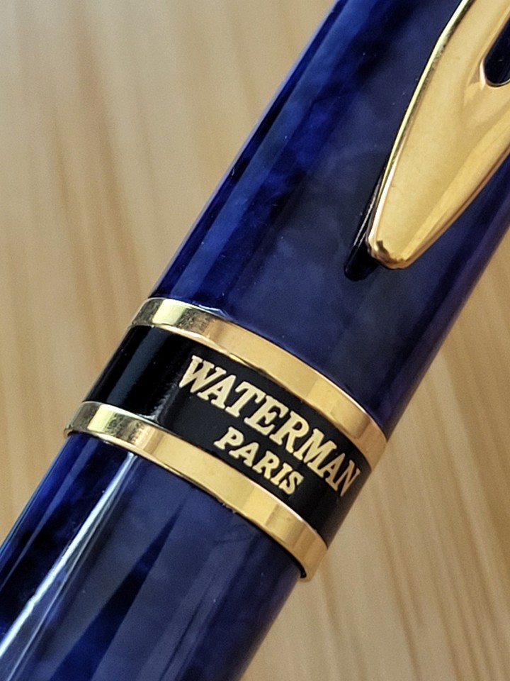 Waterman EXPERT II Oriental ROYAL BLUE Marble Gold Trim Ballpoint ...