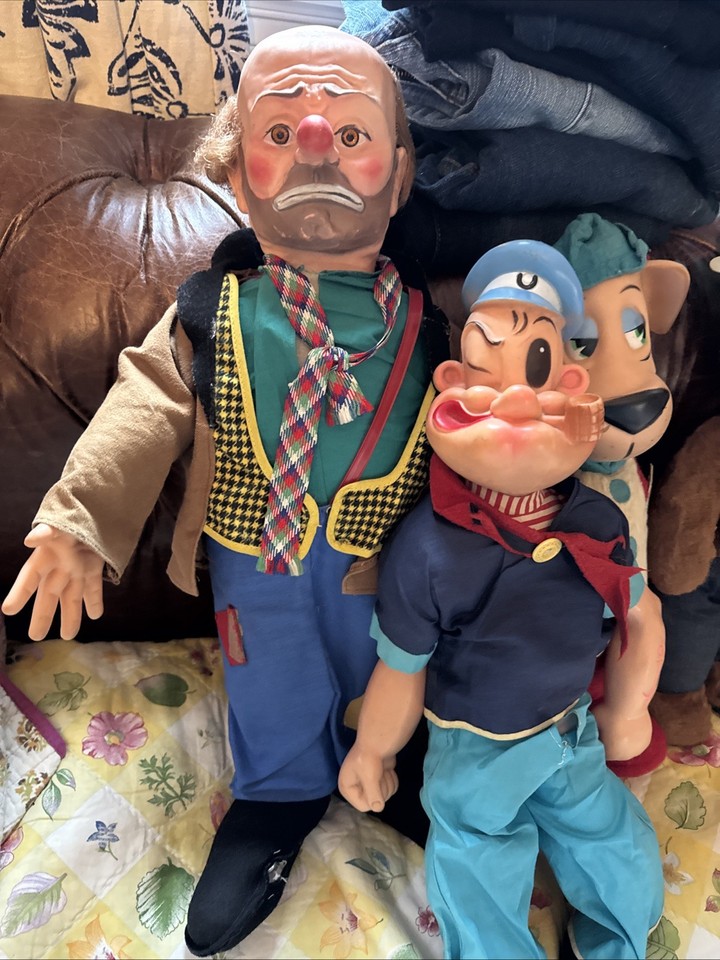 1950’s Plush Bundle Popeye, Smokey Emmit Kelly Huckleberry Hound | eBay