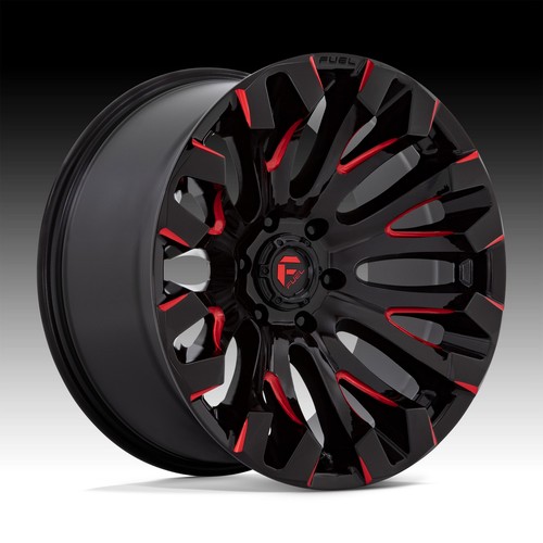 4/Fuel D829 Quake Gloss Black Milled Red Tint 20x10 8x180 -18mm ...