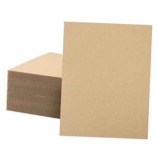 Mat Board Center, 50 Corrugated Cardboard Sheets Inches Flat 8.5x11 50 ...