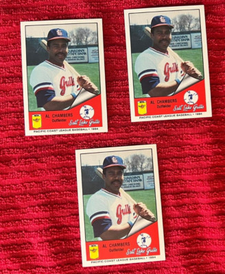 3 Card 1984 Cramer Salt Lake Gulls Al Chambers RC Mariners Minor League ...