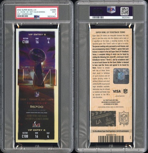 SUPER BOWL 56 LVI AUTHENTIC TICKET - PSA MINT 9 - LA 23 / CIN 20 | eBay