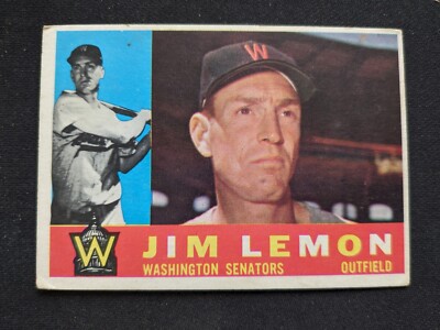 1960 Topps Baseball Card # 440 Jim Lemon - Washington Senators (VG/EX ...