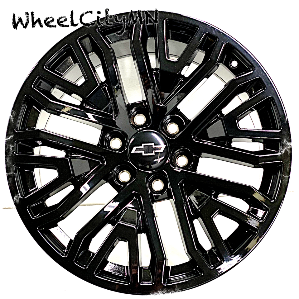 22" gloss black OE 84040799 replica SEV 5906 wheels fits 2022 Chevy ...